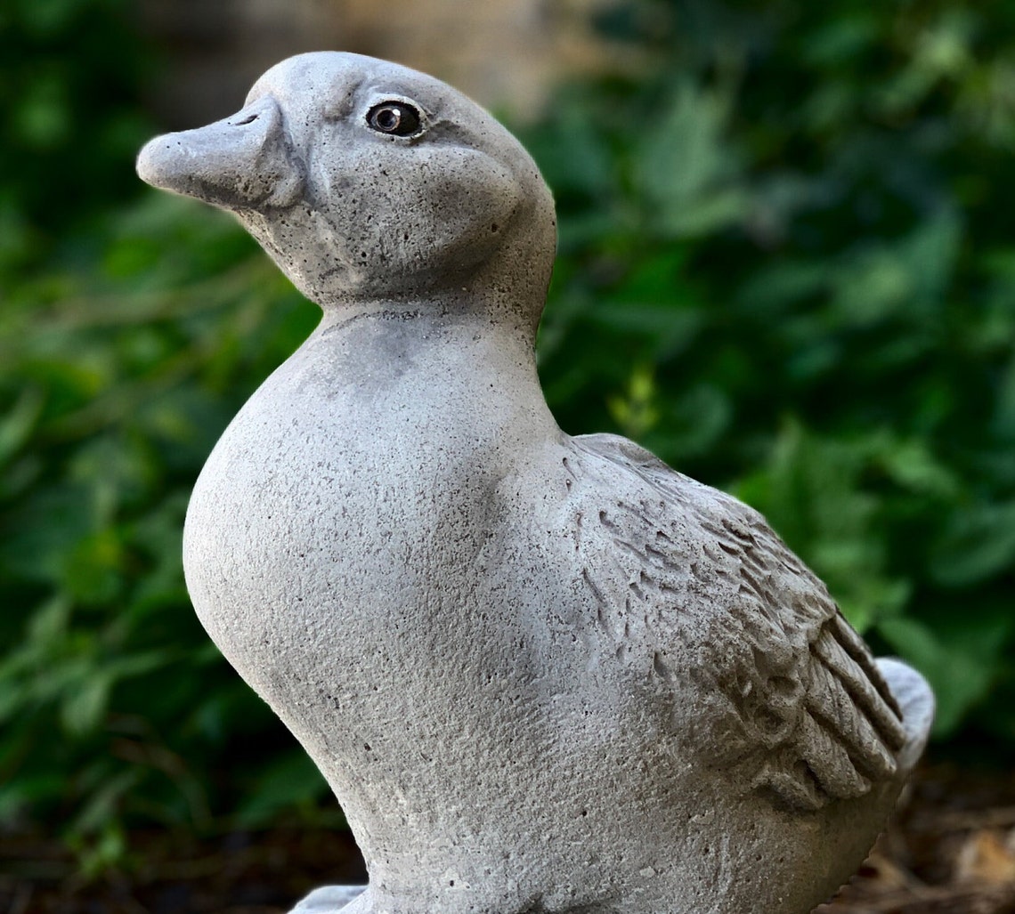 Cute Garden Goose Statue Vintage Goose Figure Cement Goose - Etsy