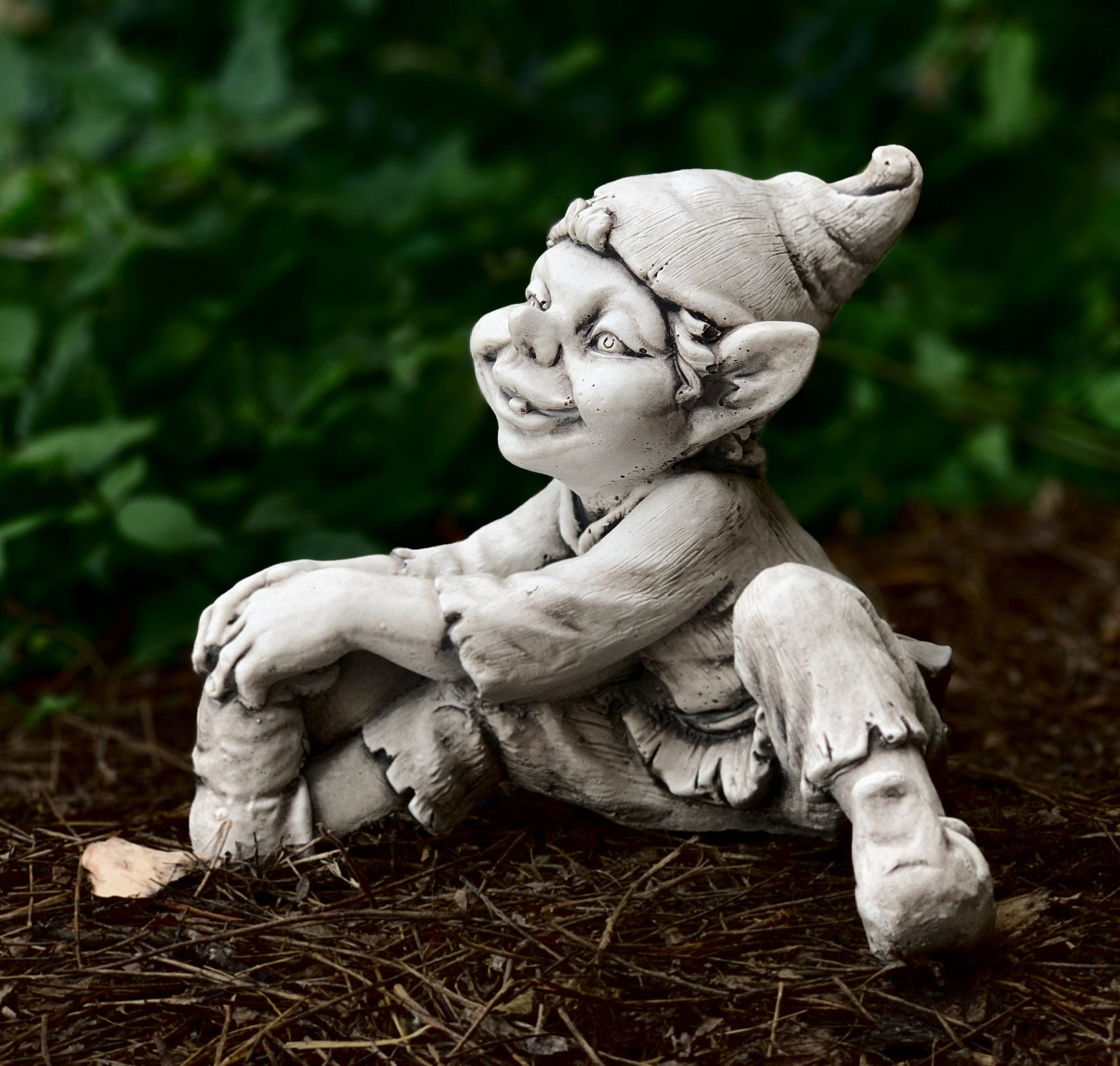 Sitting Troll Statue Cute Smiling Troll Sculpture Cement Troll Ornament ...