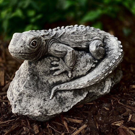 Unique Lizard Statue Stone Garden Lizard Handmade Lizard - Etsy