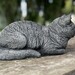 Striped Grey Cat Statue for Home and Garden Decor Stone Tabby Cat ...
