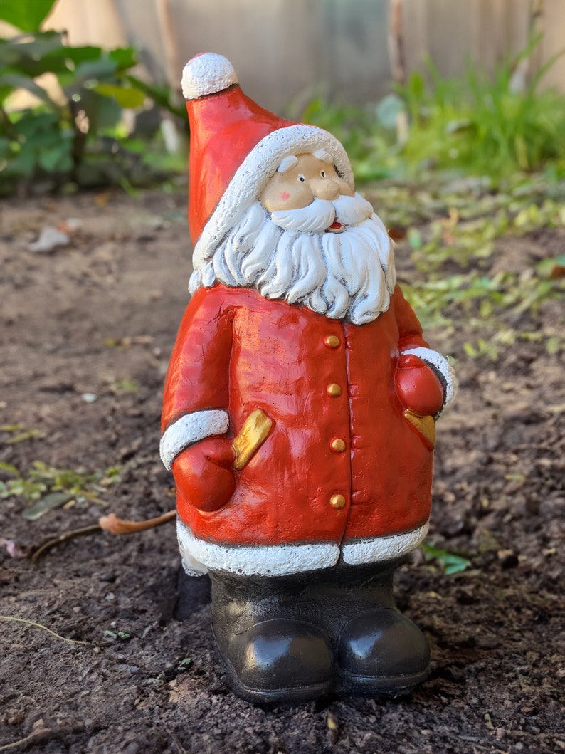 Concrete Santa Figurine Stone Santa Claus Statue Cement New - Etsy