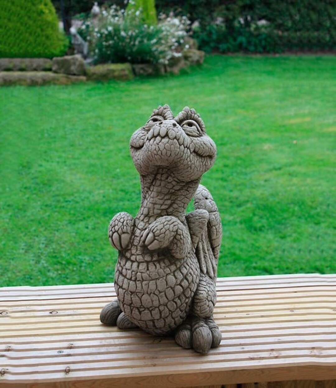 Concrete Lizard Figurine Stone Baby Dragon Sculpture Outdoor - Etsy