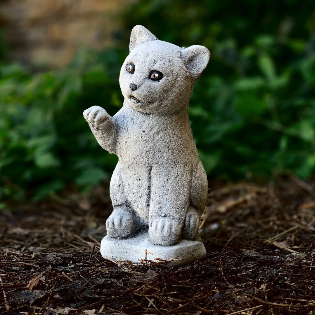Amazing Kitty Statue Cute Funny Cat Sculpture Concrete Cat - Etsy