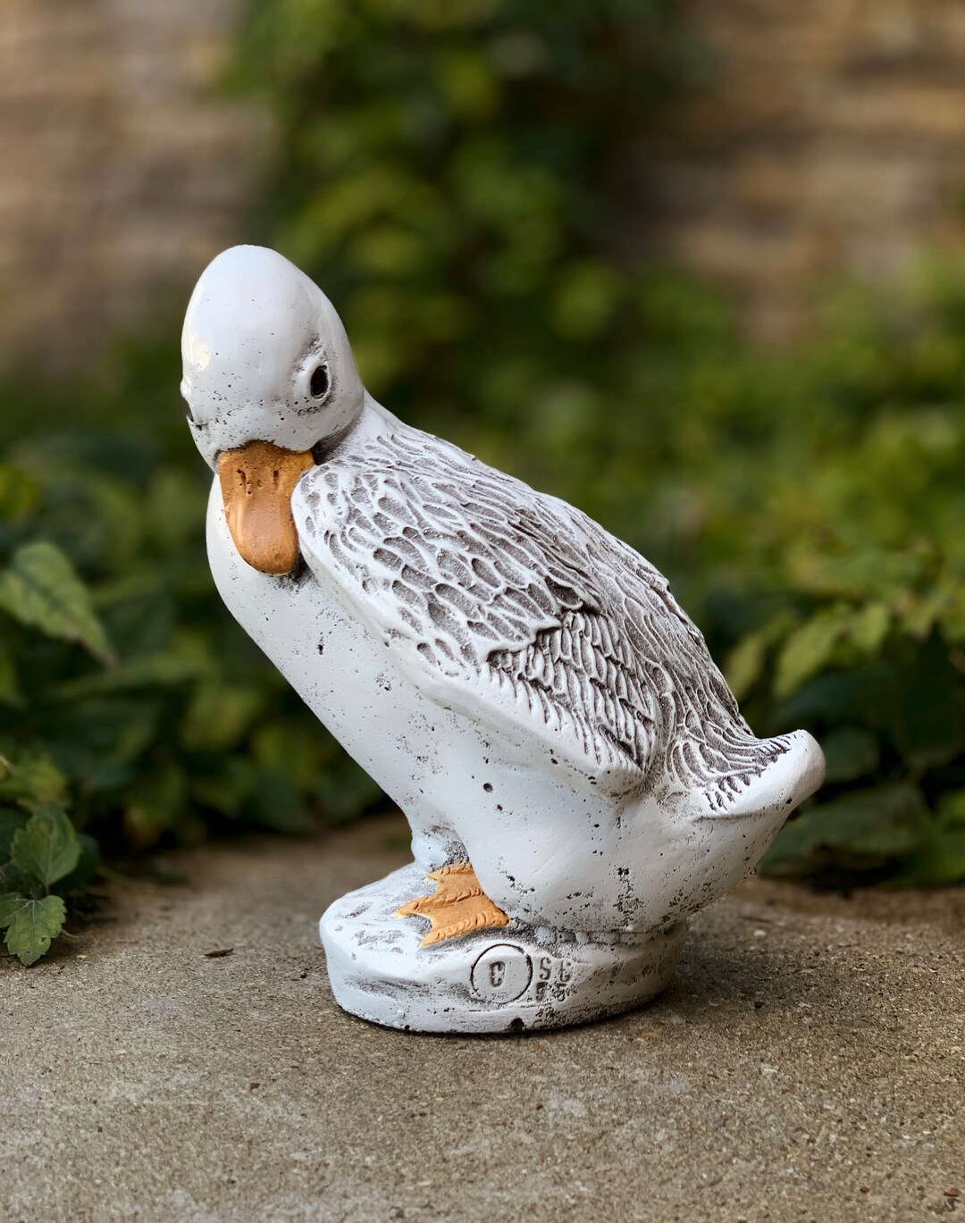 Stone Duck Statue Concrete Goose Figure Outdoor Bird Decoration Animal ...