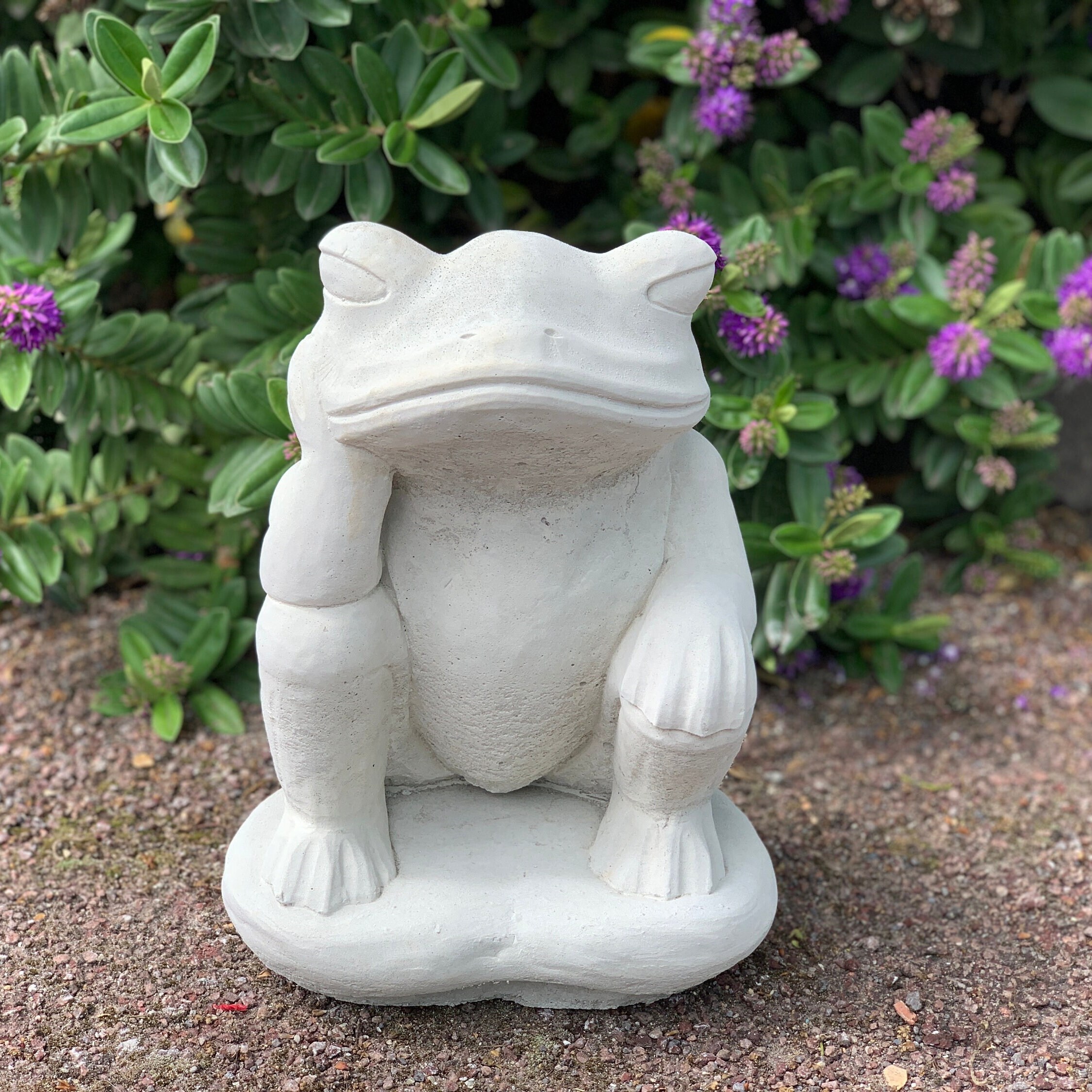 Thinking Frog Statue Lucky Frog Sculpture Garden Frog Ornament - Etsy