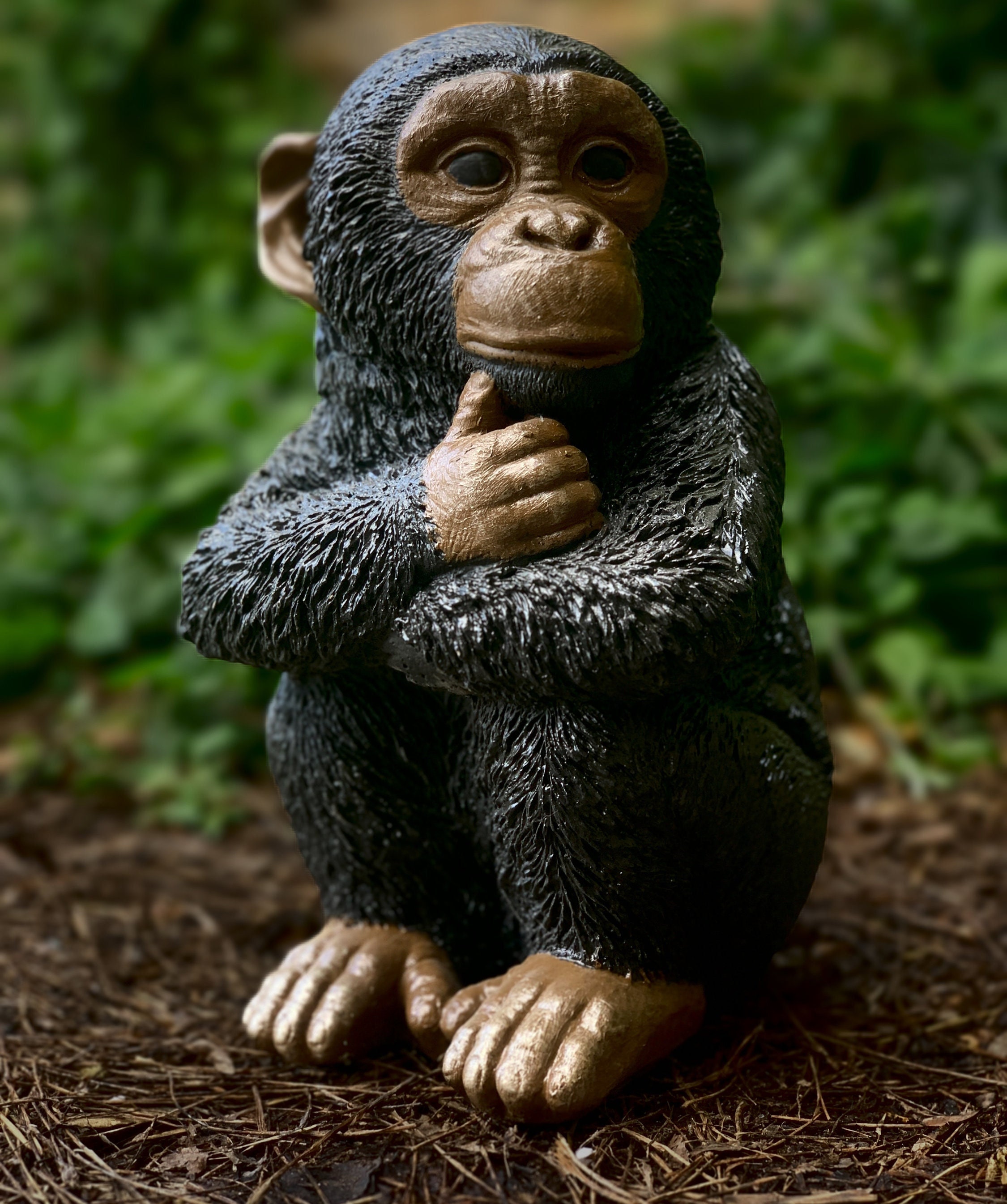 Cute Monkey Statue Concrete Monkey Figure Cement Monkey Decor - Etsy