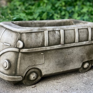 Hippie Bus Planter Statue Outdoor Campervan Planter Cement Hippie Bus ...