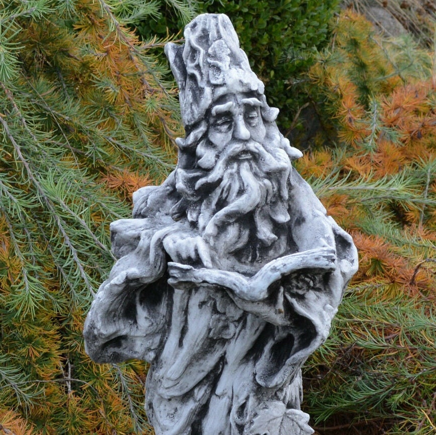 Wise Wizard Statue Concrete Wizard Figurine Cement Wizard - Etsy