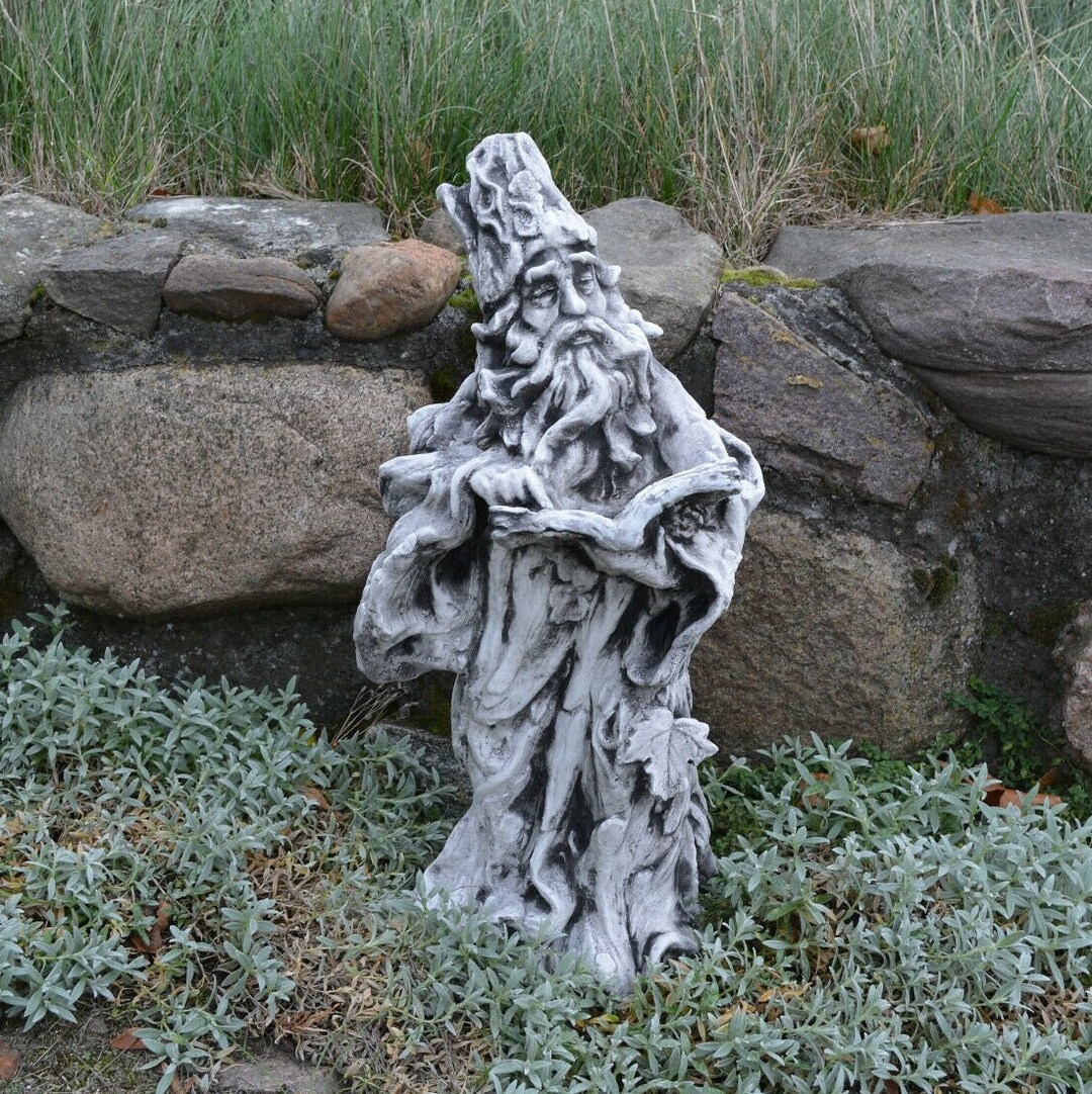 Wise Wizard Statue Concrete Wizard Figurine Cement Wizard Sculpture ...