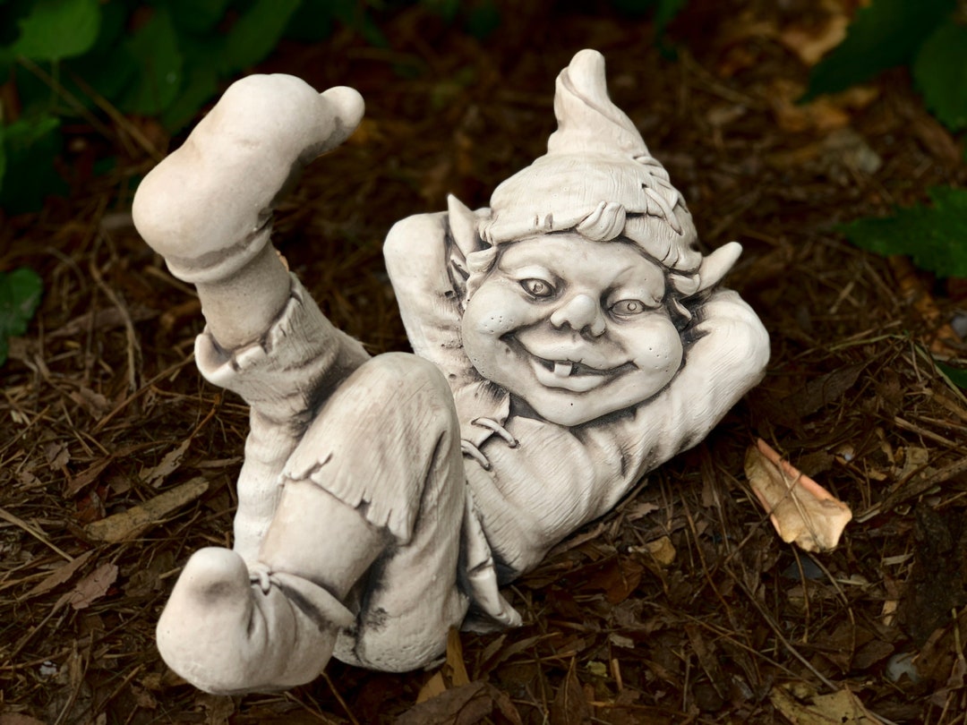 Laughing Troll Statue Smiling Cute Troll Concrete Troll Sculpture Gnome ...