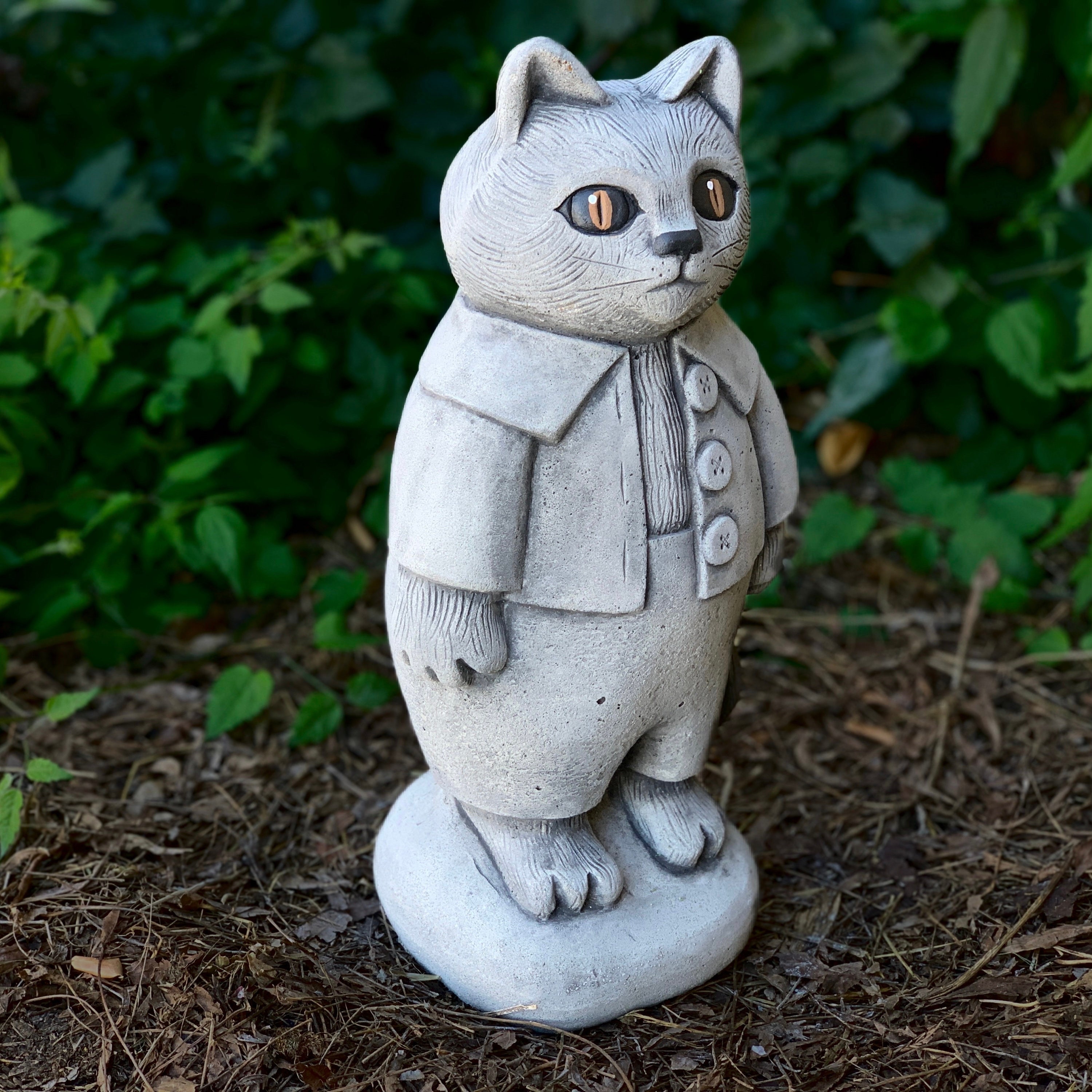 Unique Garden Cat Concrete Cat Statue Cement Cat Sculpture - Etsy
