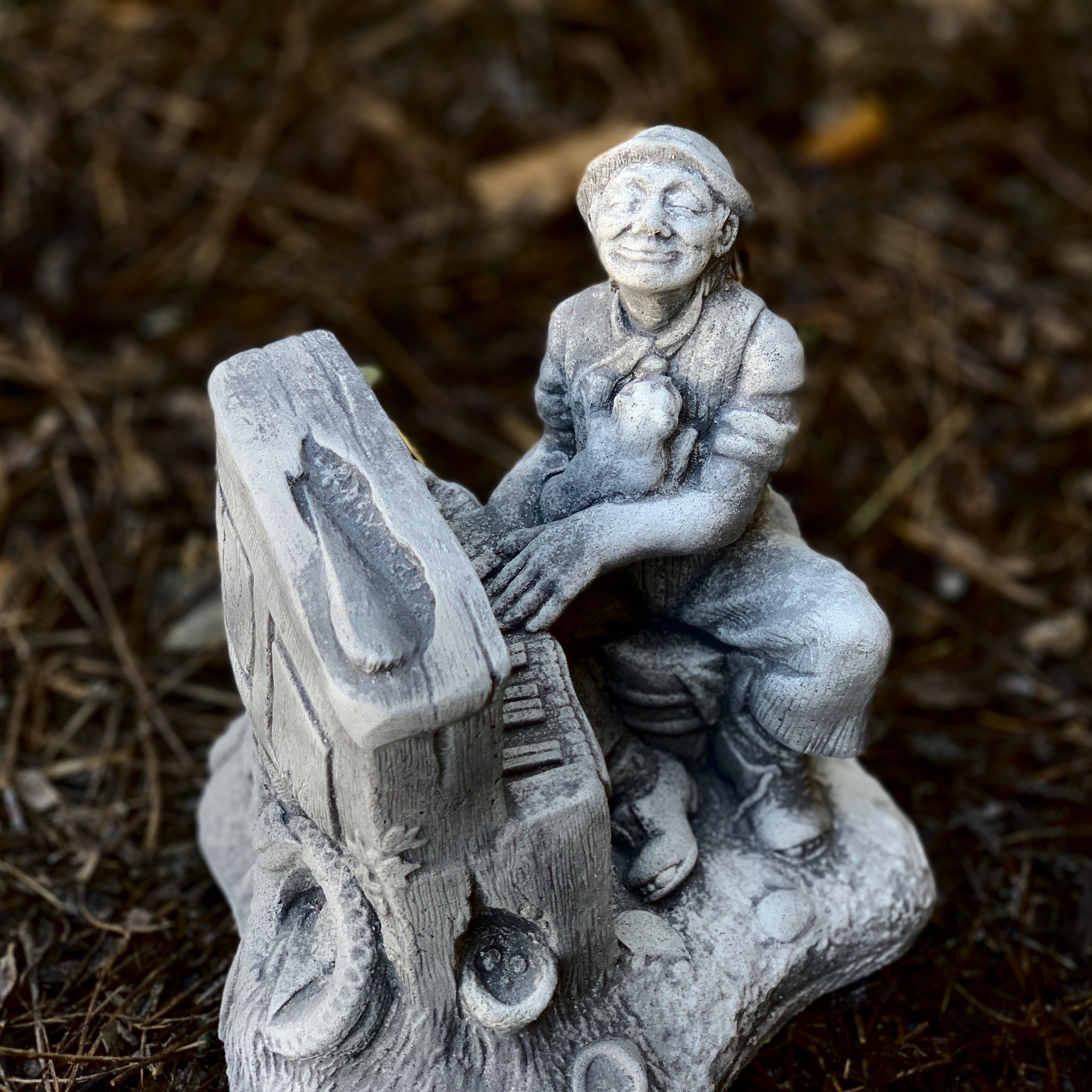 Man Playing Piano Statue Man Garden Sculpture Old Man Figurine - Etsy