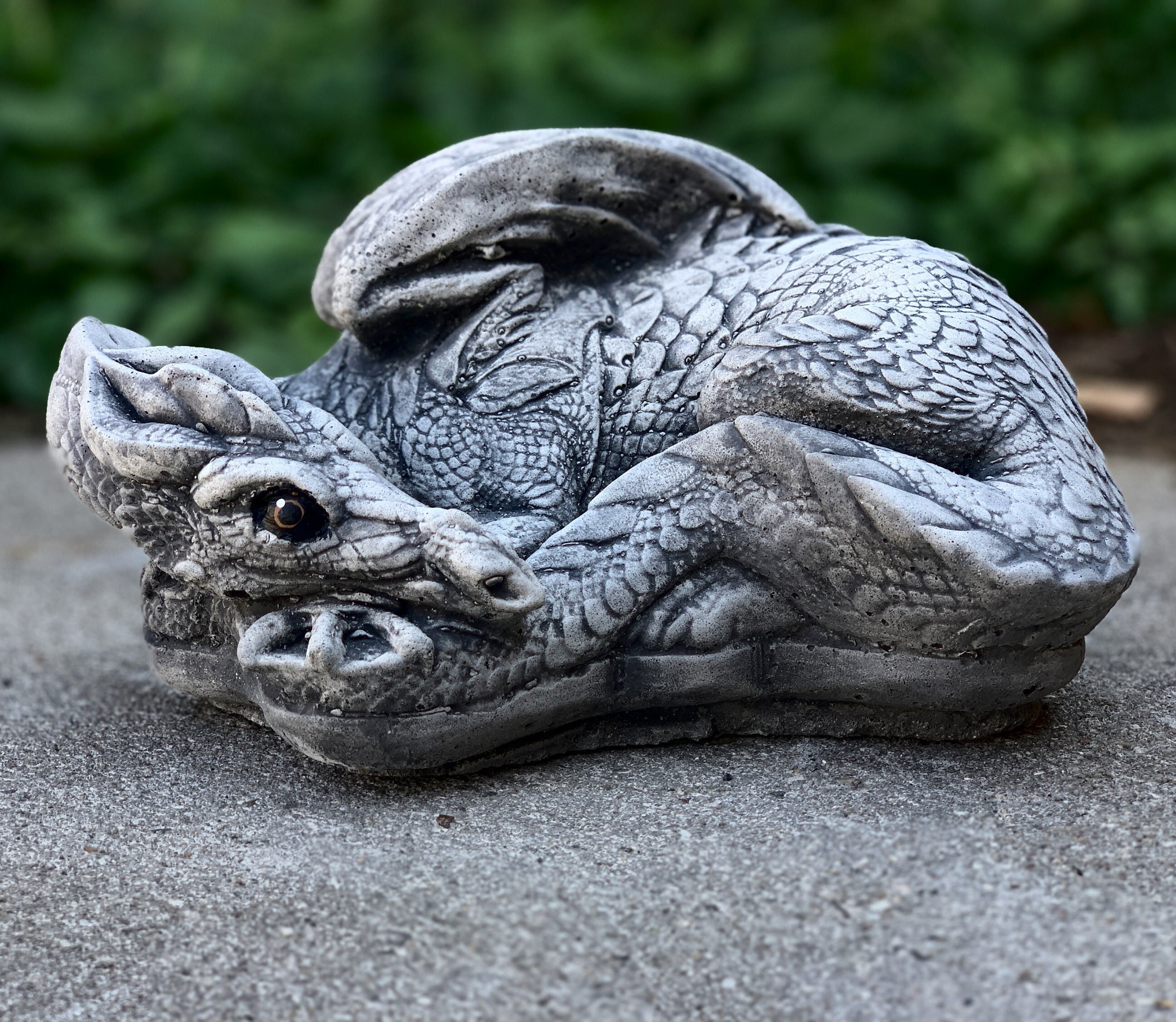 Winged Dragon Statue Laying Dragon Sculpture Cement Dragon - Etsy