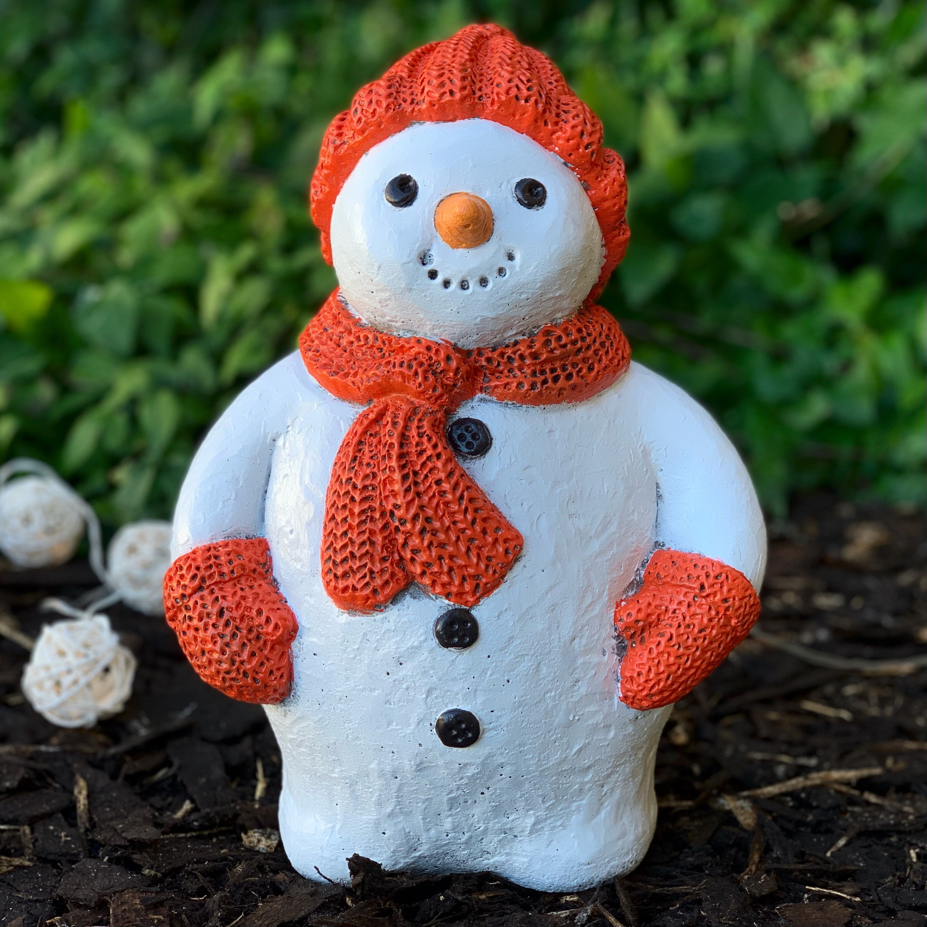 Lovely Snowman Statue Concrete Snowman Figurine Cement Snowman - Etsy