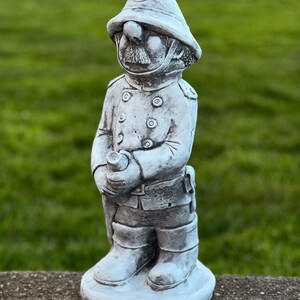 Concrete Fireman Statue Stone Firefighter Figurine Home and Garden ...