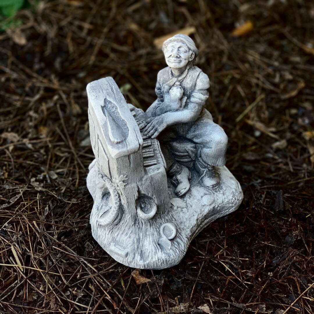 Man Playing Piano Statue Man Garden Sculpture Old Man Figurine Stone ...