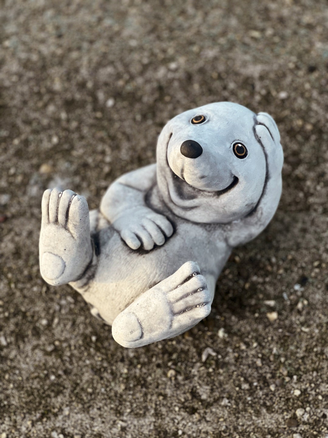 Laughing Mole Statue Concrete Animal Sculpture Cement Garden Decoration ...
