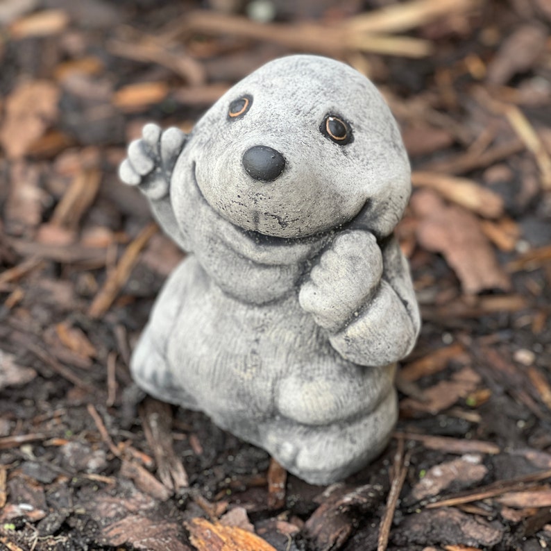 Concrete Smiling Mole Figurine Stone Mole Decor Outdoor Animal ...