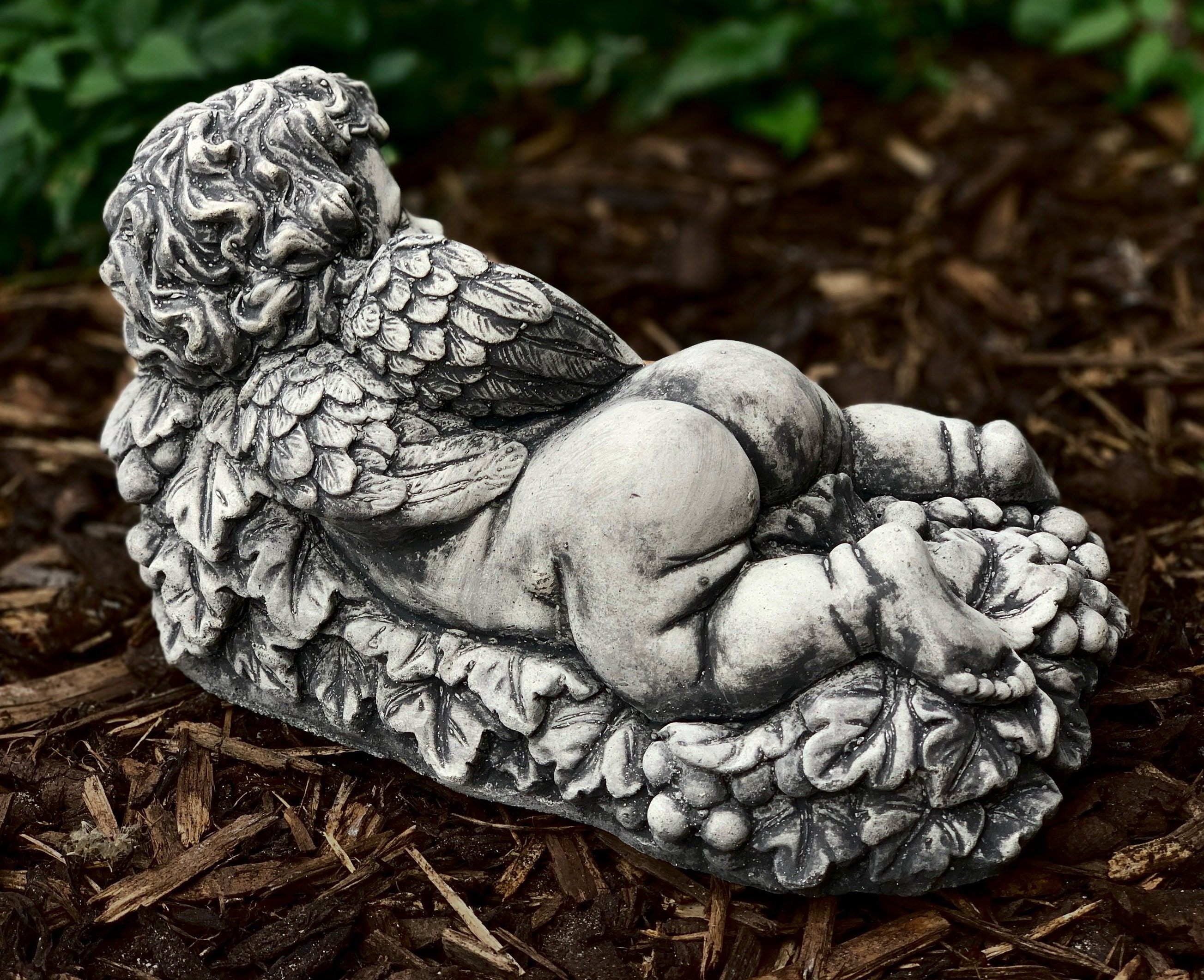 Vintage Laying Angel Cute Baby Angel Cement Angel Sculpture - Etsy