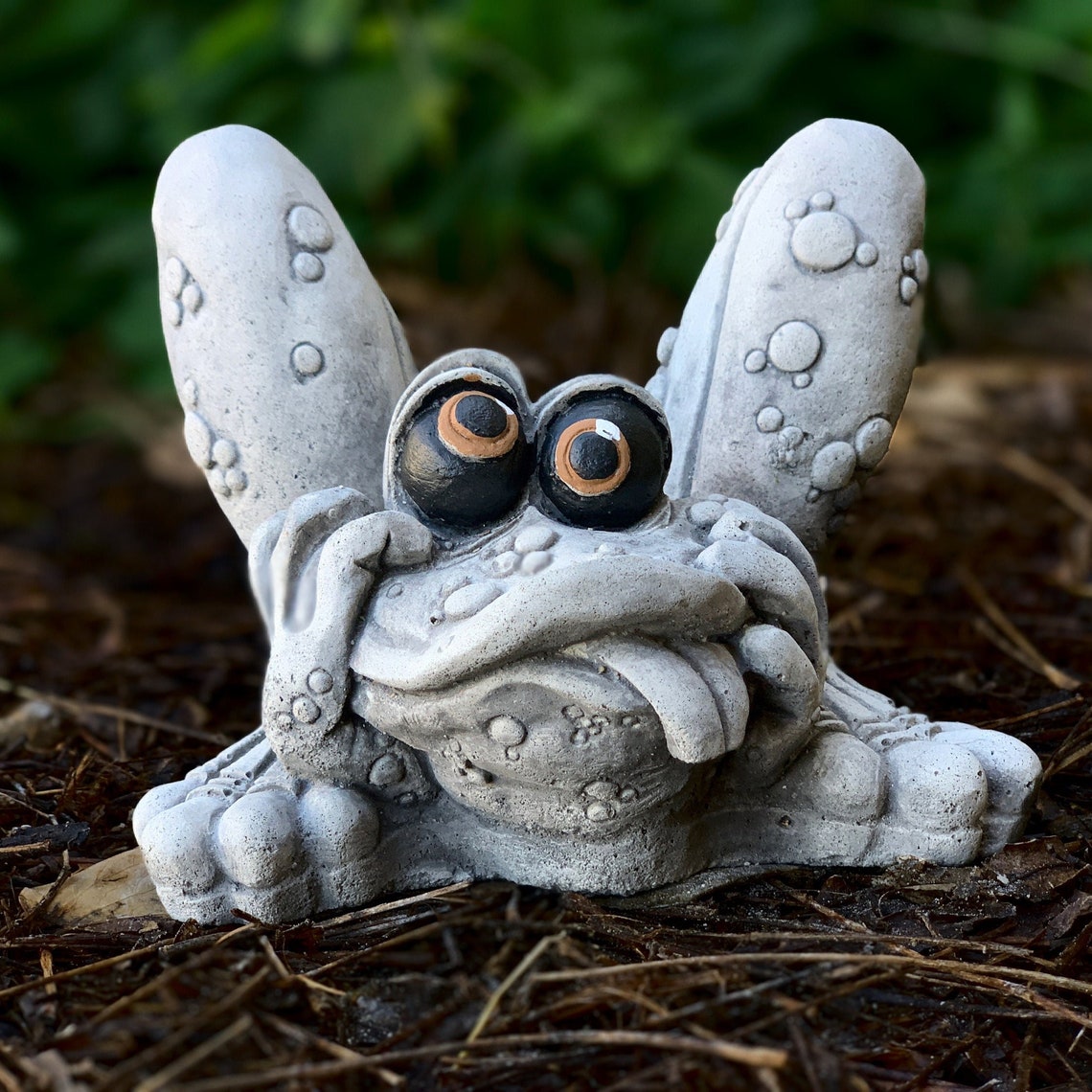 Garden Frog Statue Cement Frog Ornament Concrete Frog Figure - Etsy