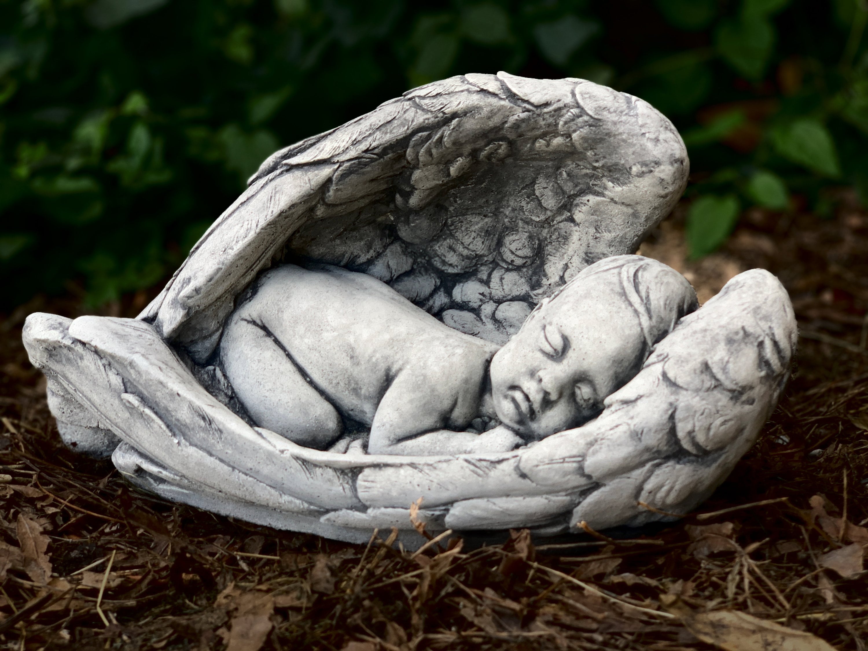 Concrete Baby Angel Statue Stone Angel Memorial Cement Angel Sculpture ...