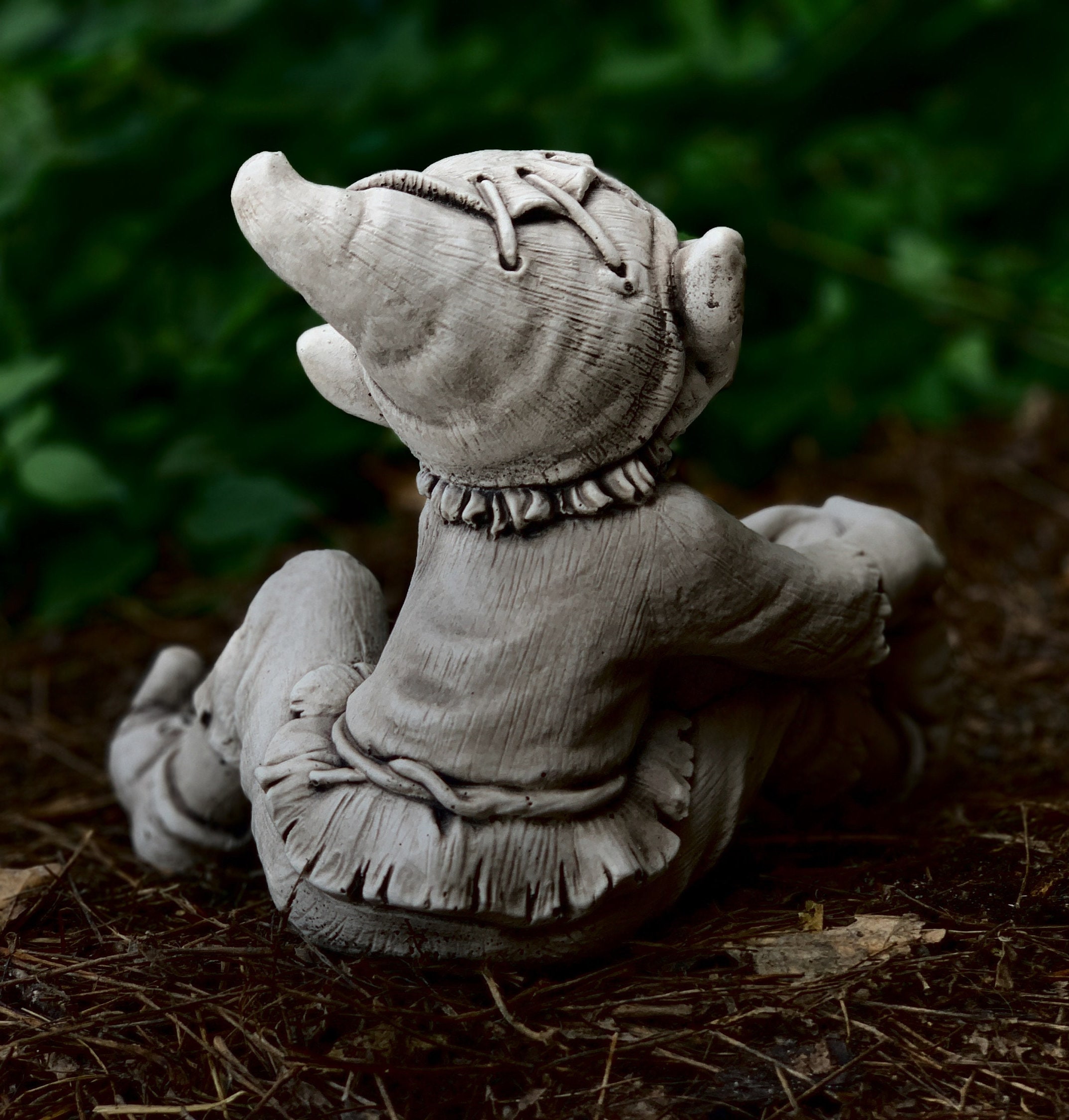 Sitting Troll Statue Cute Smiling Troll Sculpture Cement Troll Ornament ...