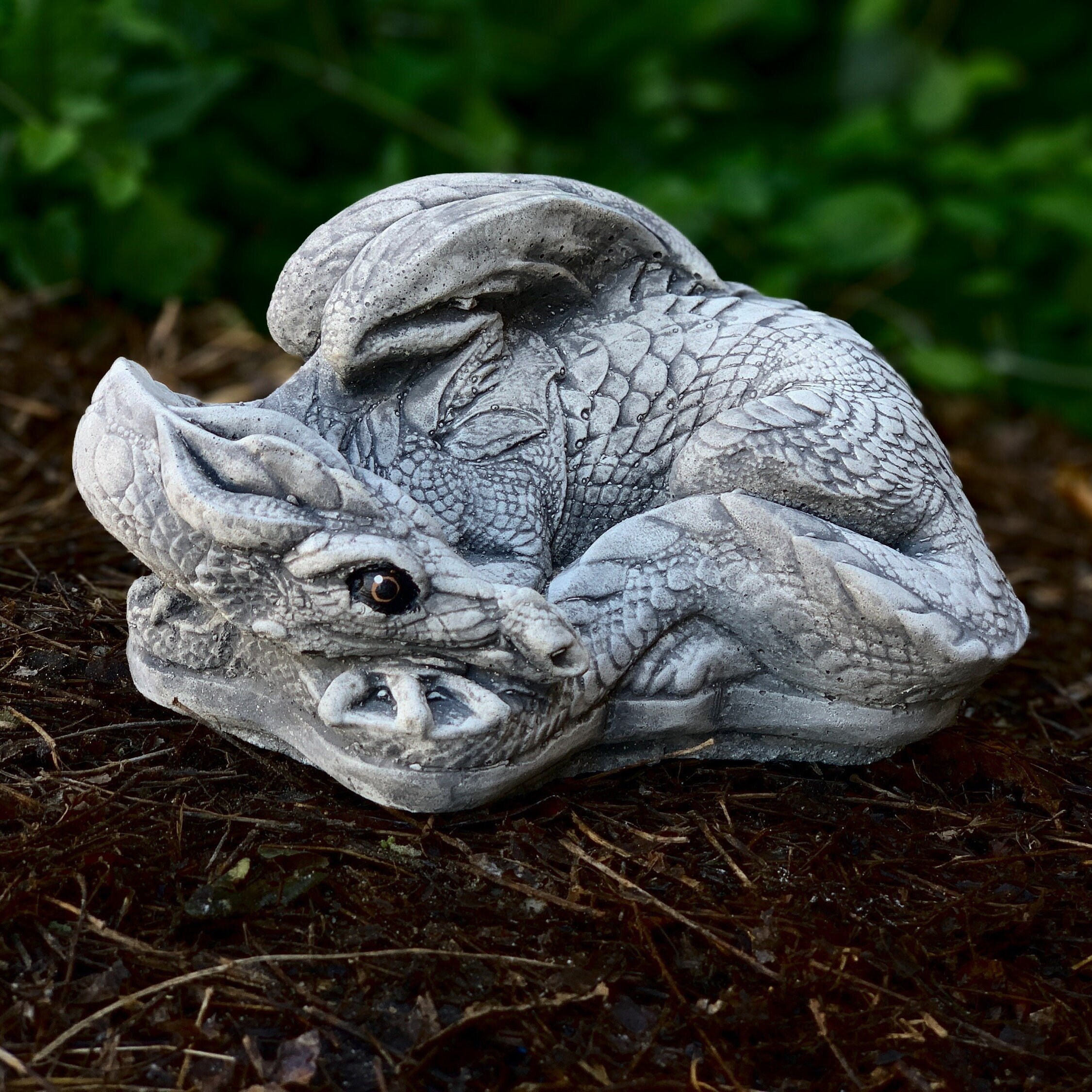 Winged Dragon Statue Laying Dragon Sculpture Cement Dragon - Etsy
