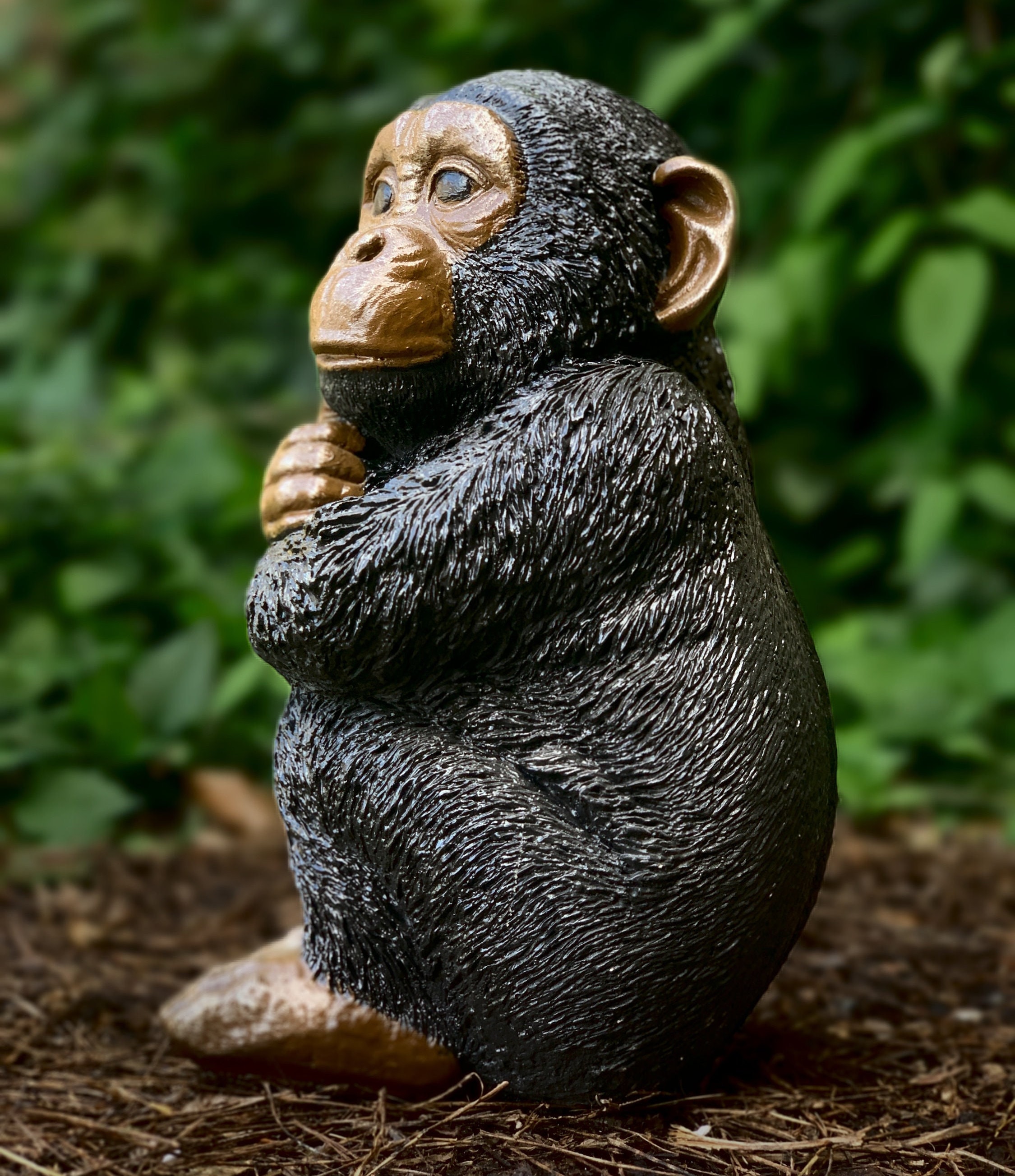 Cute Monkey Statue Concrete Monkey Figure Cement Monkey Decor - Etsy