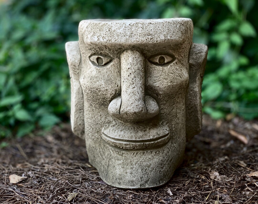 Moai Head Planter Large Moai Planter Pot Garden Planter Statue Easter ...