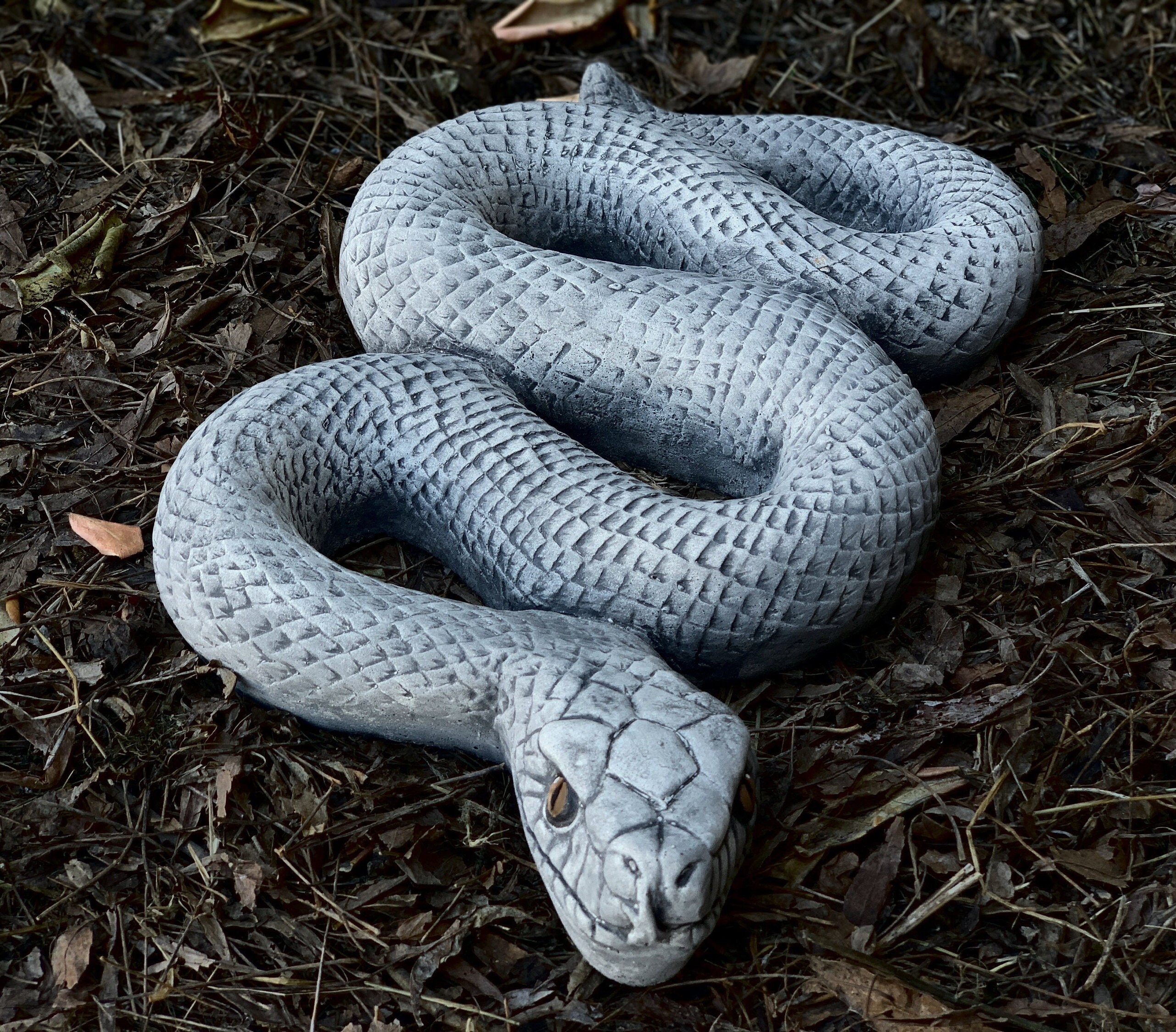 Concrete Snake Statue Cobra Snake Sculpture Garden Python Ornament ...
