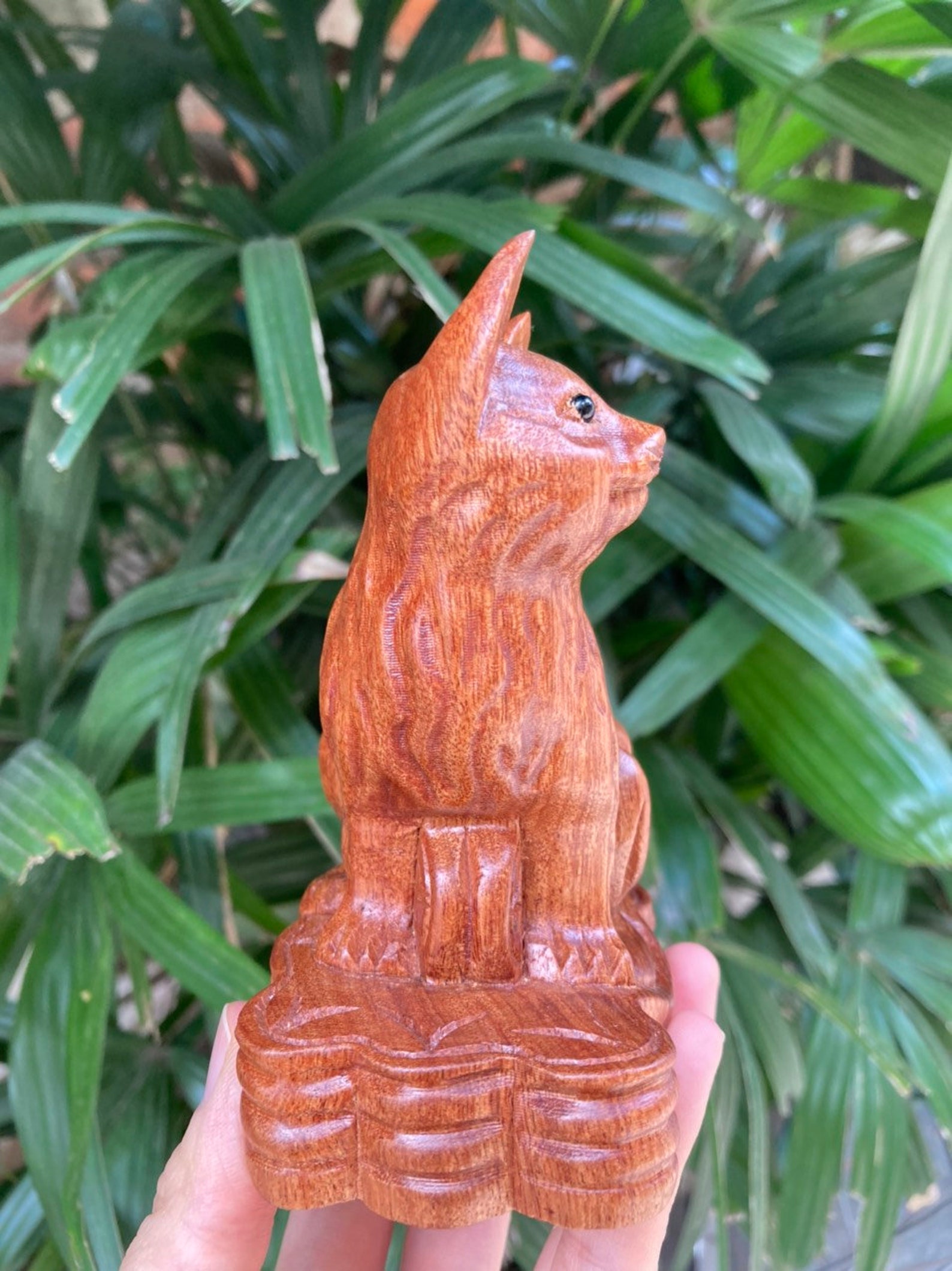 Small Wooden Cat Feng Shui Cat Statue Handcrafted Cat Small - Etsy