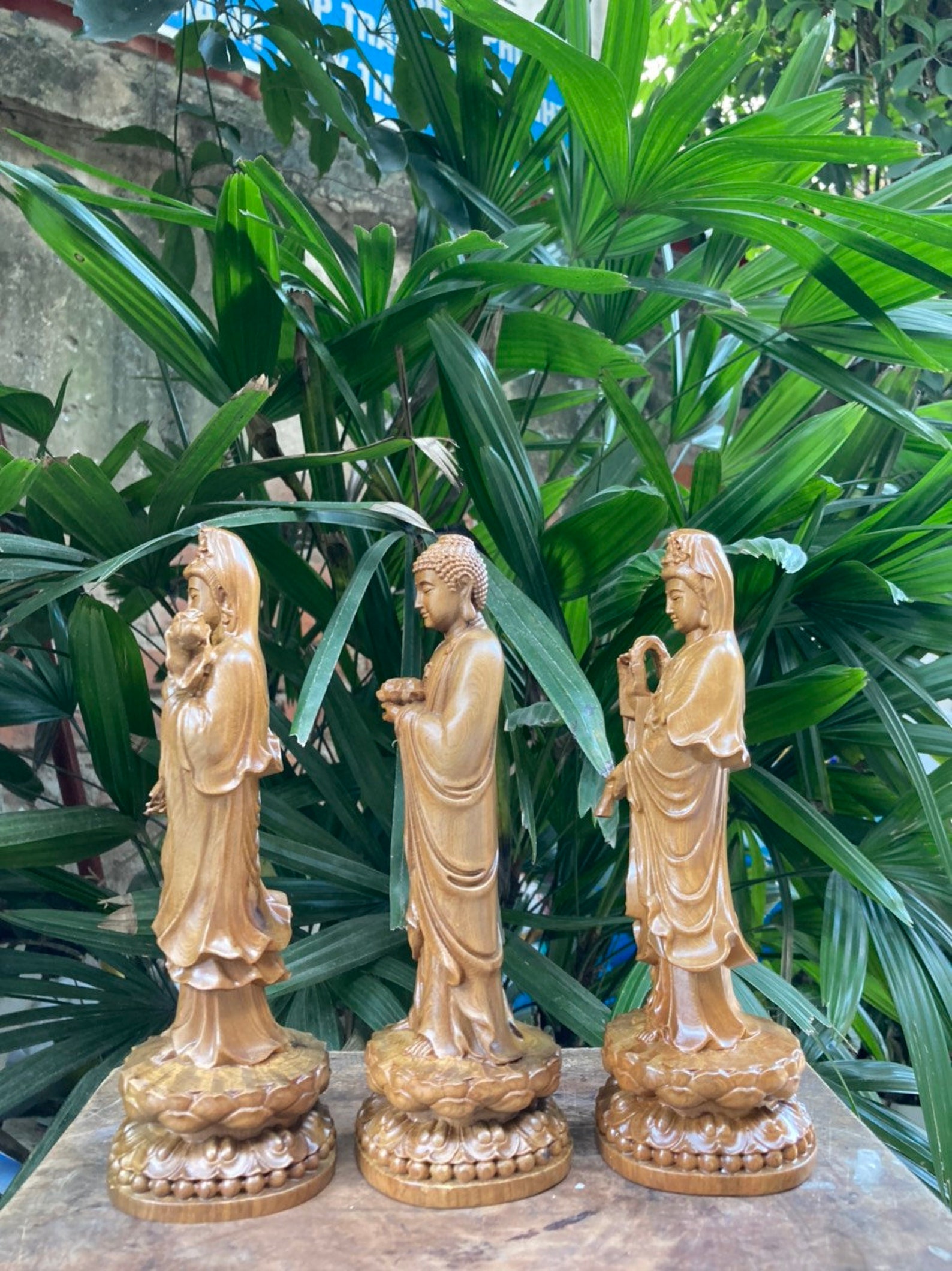 The Three Wooden Saints of the Western Pure Land, Mahasthamaprapta ...