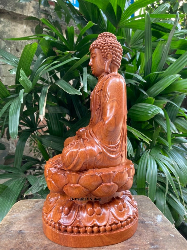 Amitabha Buddha Statue 11.8h Sitting on a Lotus Solid - Etsy