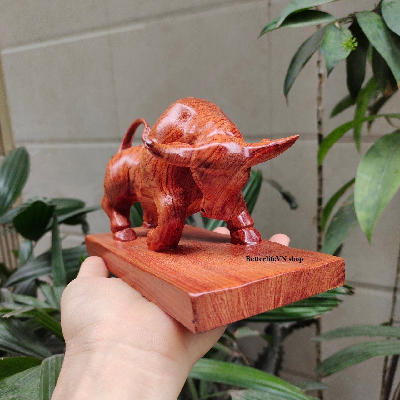 Solid Wooden Bull, Feng Shui Sculpture of Bull, Strong Gaur, Animal ...
