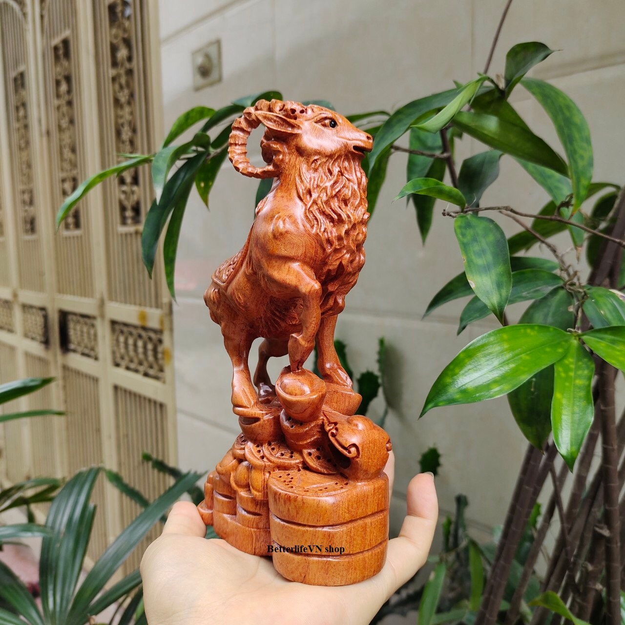 Wooden Goat Statue 7.8h Crafted Feng Shui Statue of - Etsy
