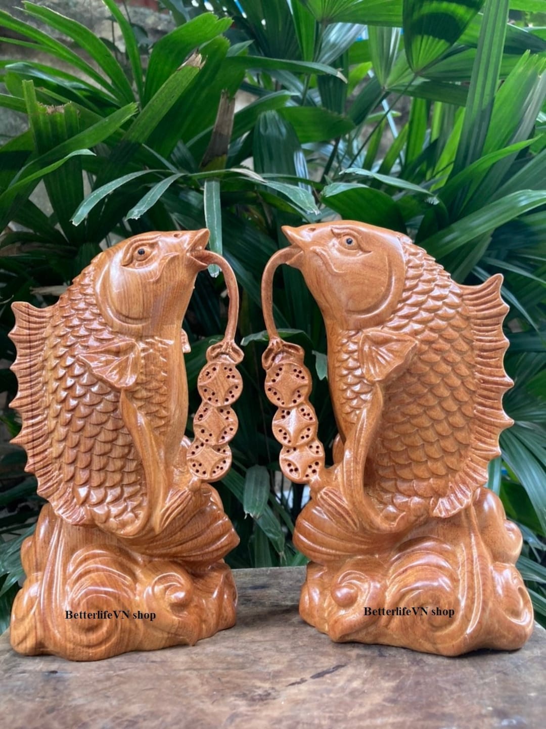 Couple of Feng Shui Carp Fish 7.8h, Chinese Lucky Fish for Wealth and ...