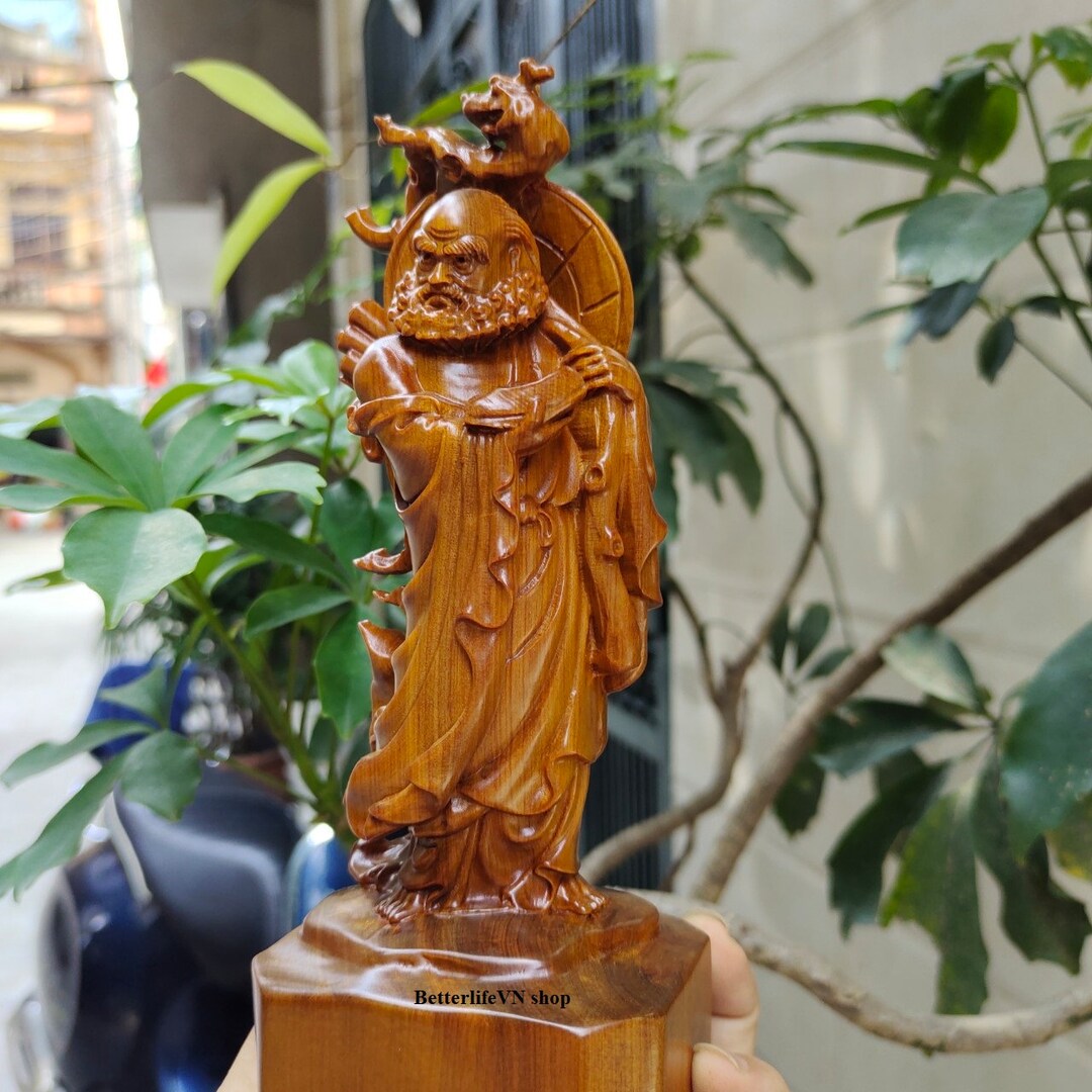 Handcrafted Cypress Wood Bodhidharma Buddha Statue - Etsy