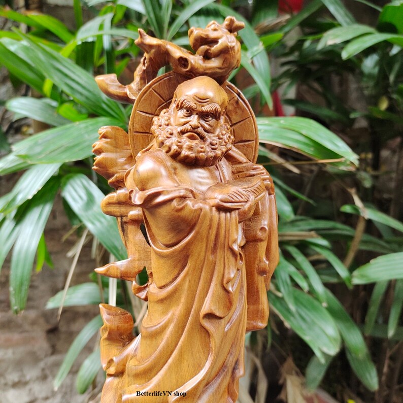 Bodhidharma Buddha Statue 11.8H Wooden Barefooted Statue - Etsy
