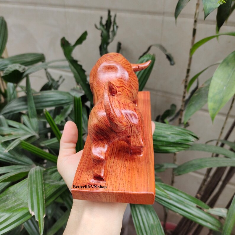 Solid Wooden Bull Feng Shui Sculpture of Bull Strong Gaur - Etsy