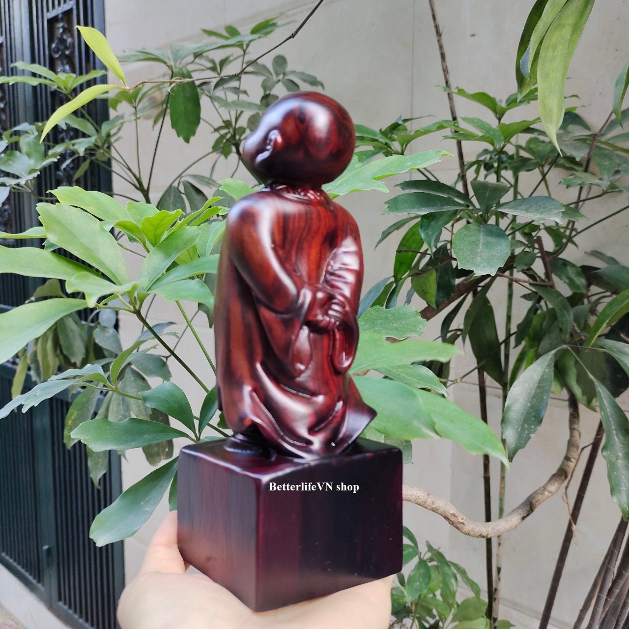 Wooden Little Monk Monk Statue Statue Bring Peace Small - Etsy