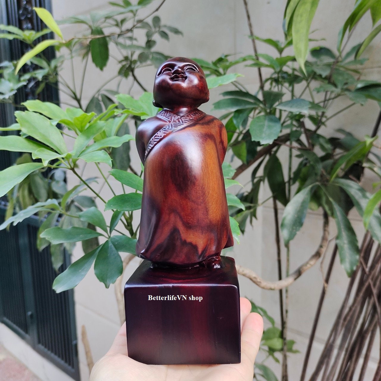 Wooden Little Monk Monk Statue Statue Bring Peace Small - Etsy