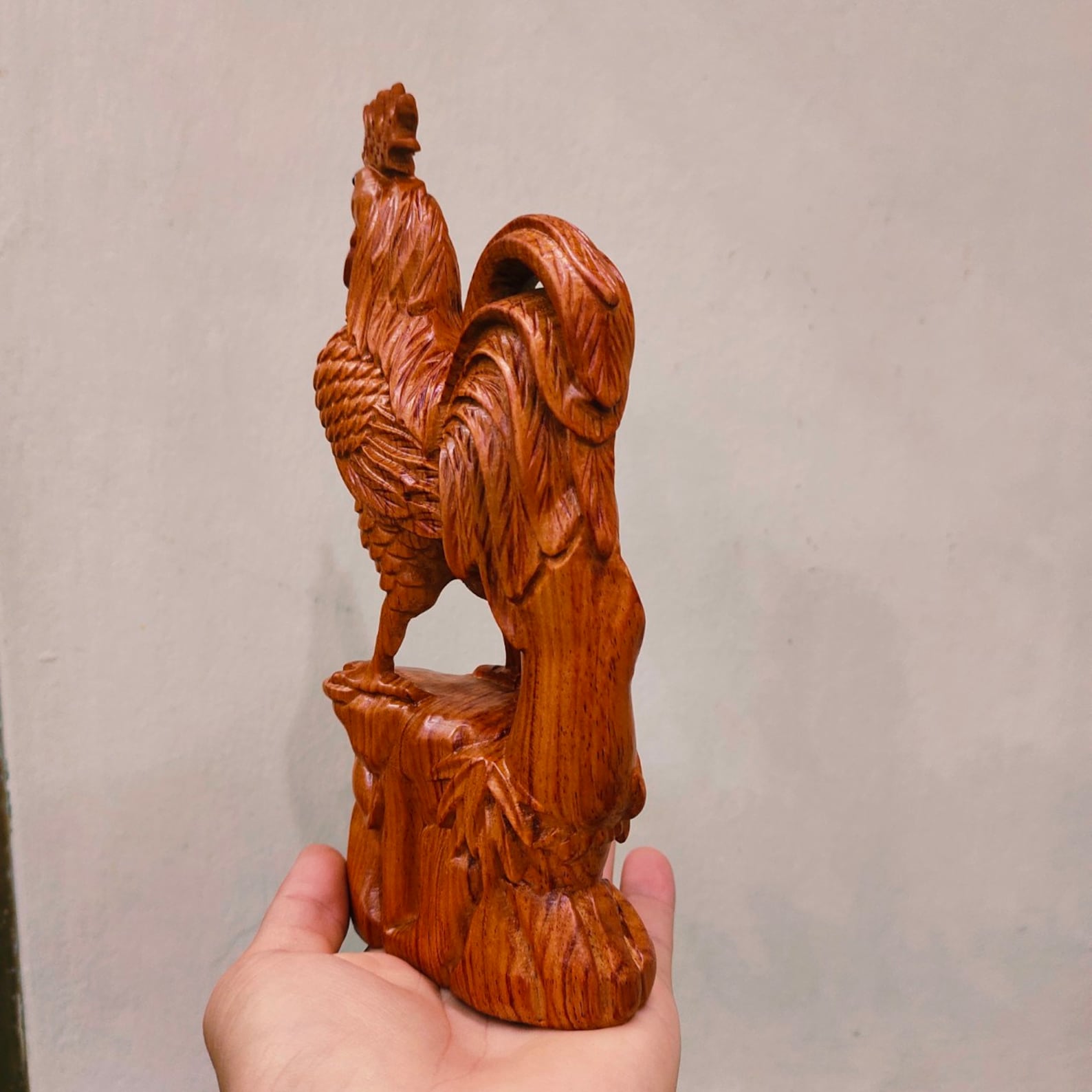 Feng Shui Rooster 7.8 Inches Size Wooden Rooster Carved - Etsy