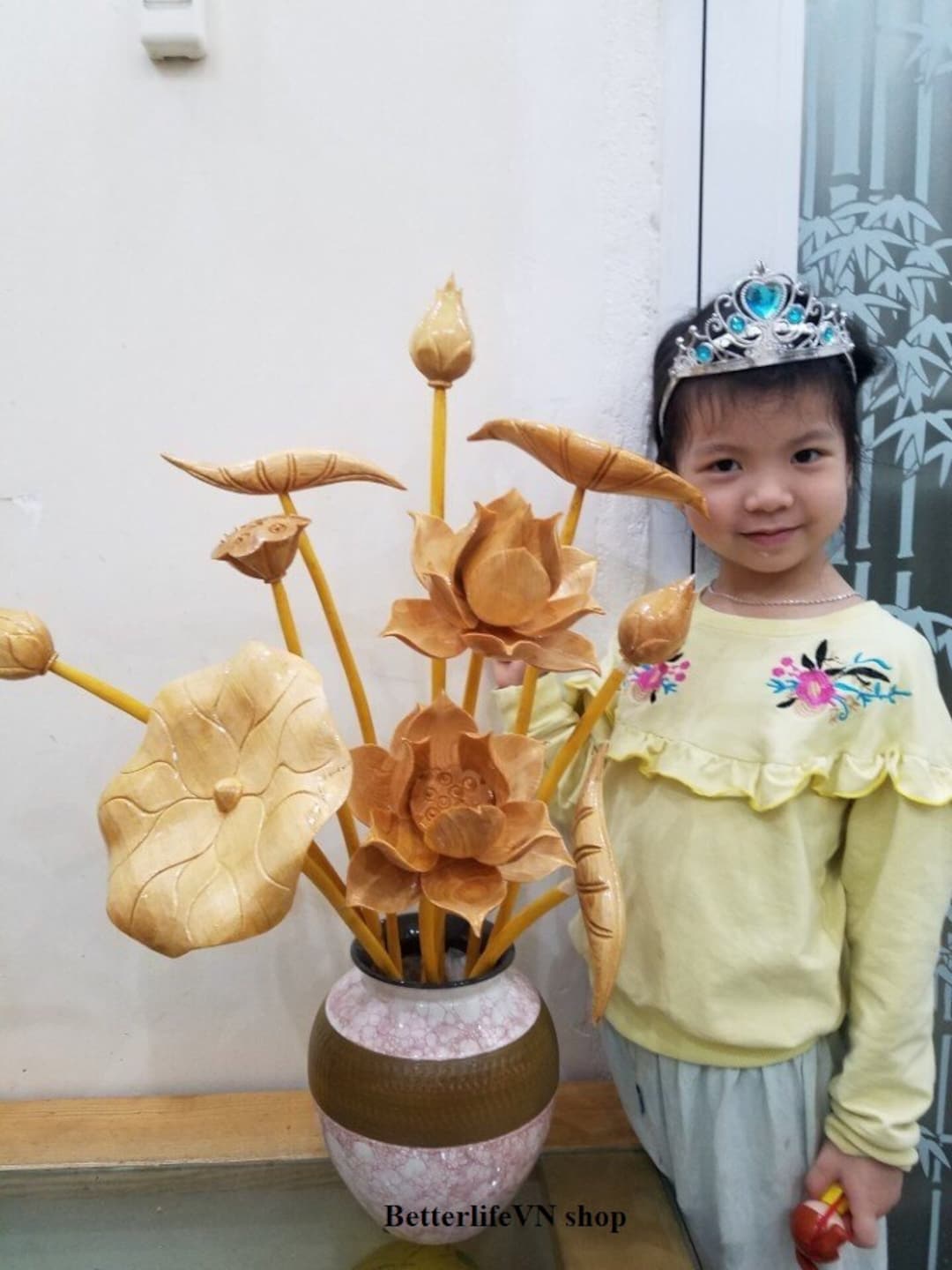 Bouquet of Wooden Lotus Flower, Handcrafted Lotus, Handmade Flower ...