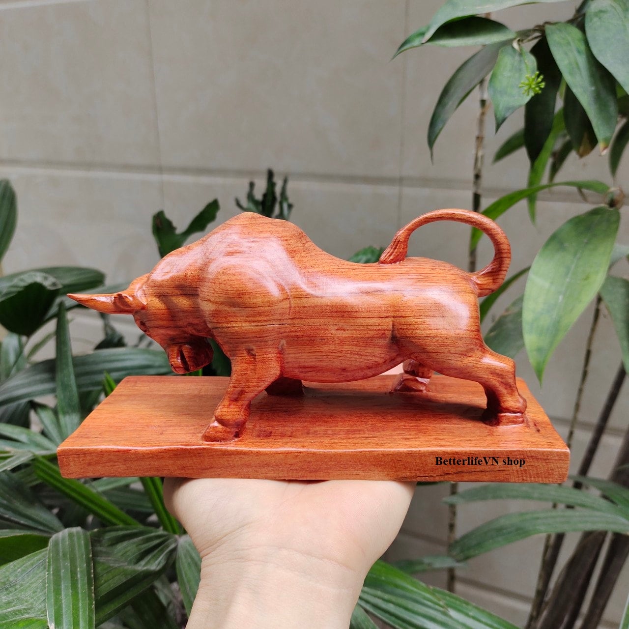 Solid Wooden Bull, Feng Shui Sculpture of Bull, Strong Gaur, Animal ...