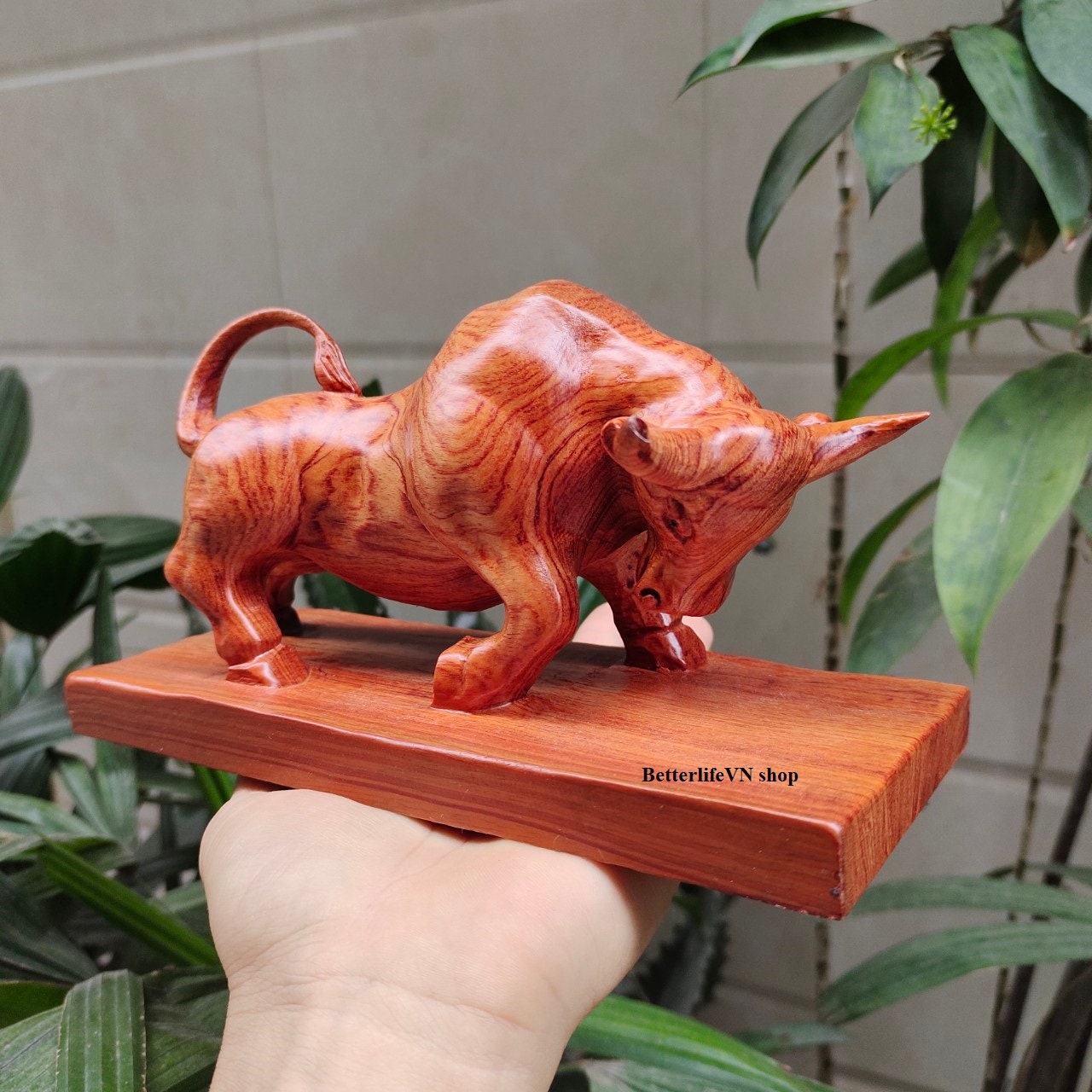 Solid Wooden Bull, Feng Shui Sculpture of Bull, Strong Gaur, Animal ...
