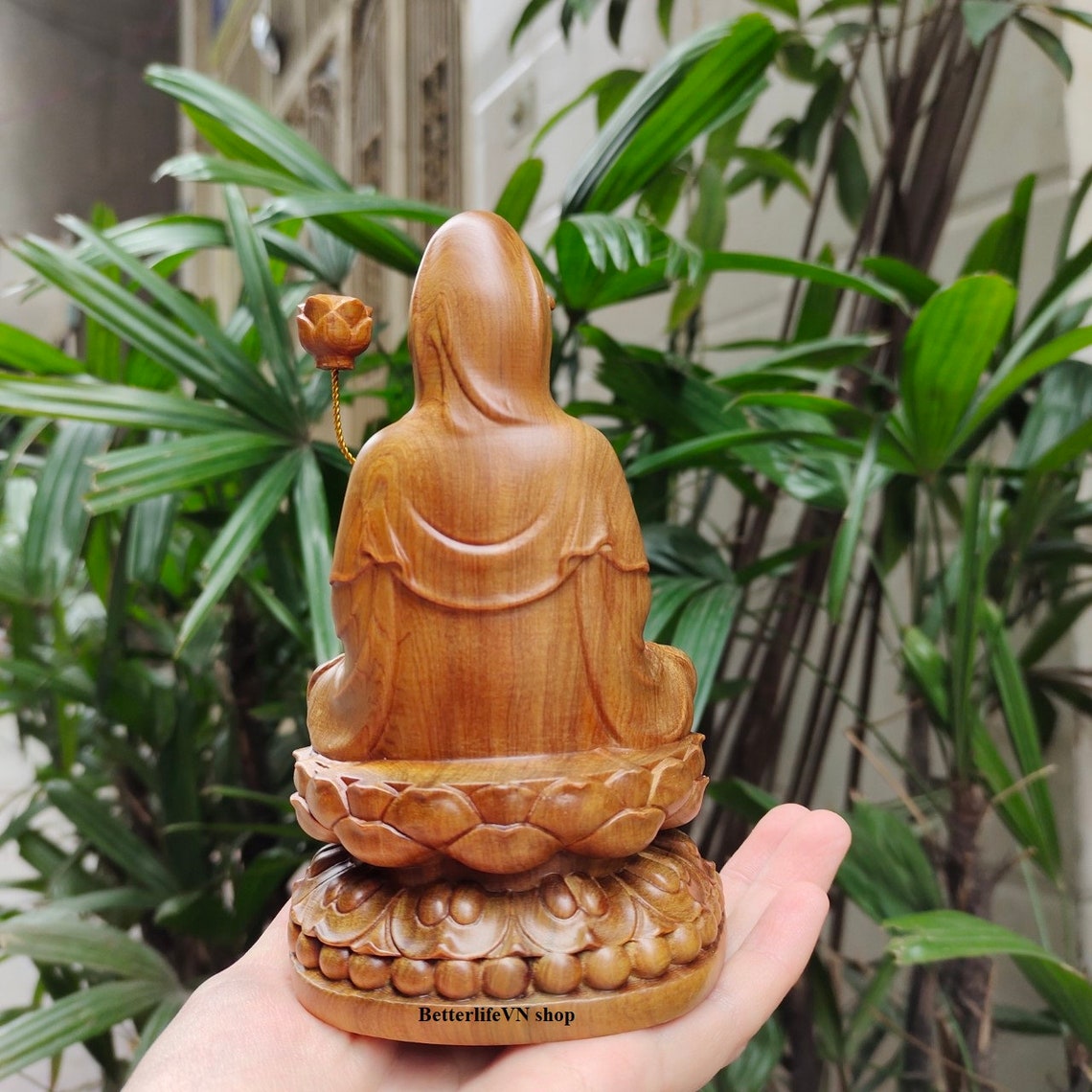 Handcrafted Cypress Wood Bodhisattva Statue: Guan Yin Buddha Decor - Etsy