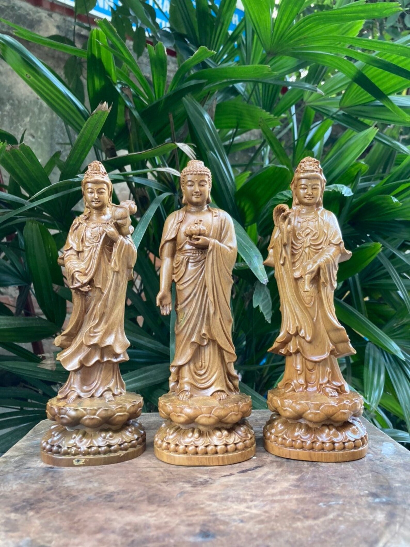 The Three Wooden Saints of the Western Pure Land, Mahasthamaprapta ...