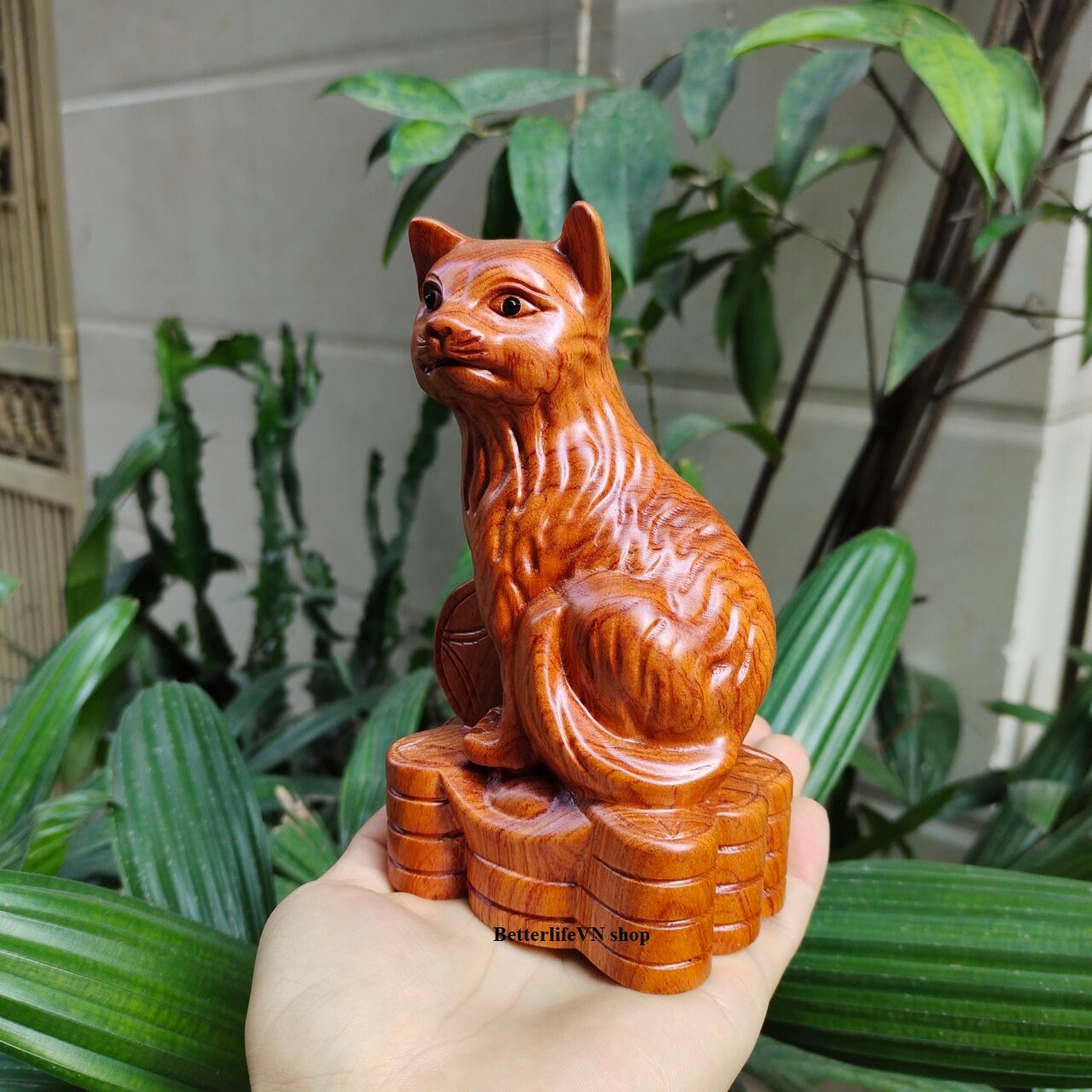 Solid Wooden Cat Feng Shui Cat Statue Handcrafted Cat Cat - Etsy