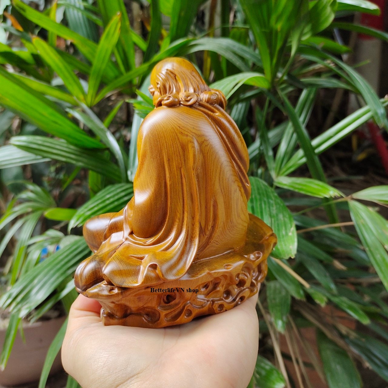Bodhidharma Buddha Statue Wooden Alms Food Statue Handmade - Etsy
