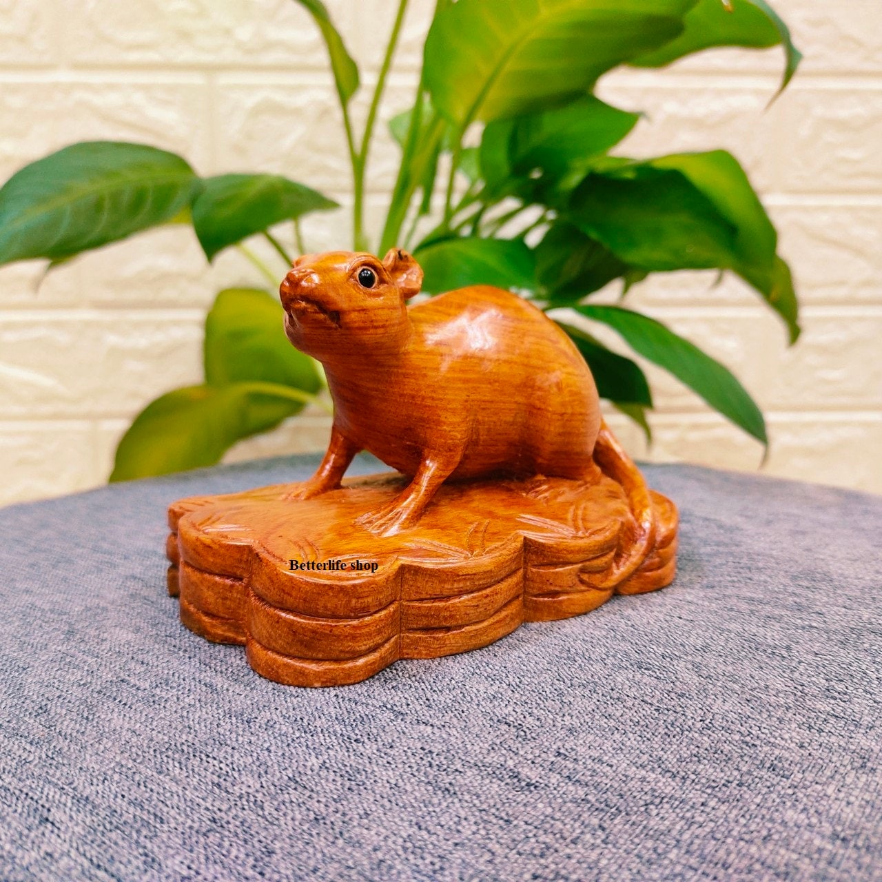 Handcrafted Rat Statue Wooden Rat Animal Statue Bring Luck - Etsy
